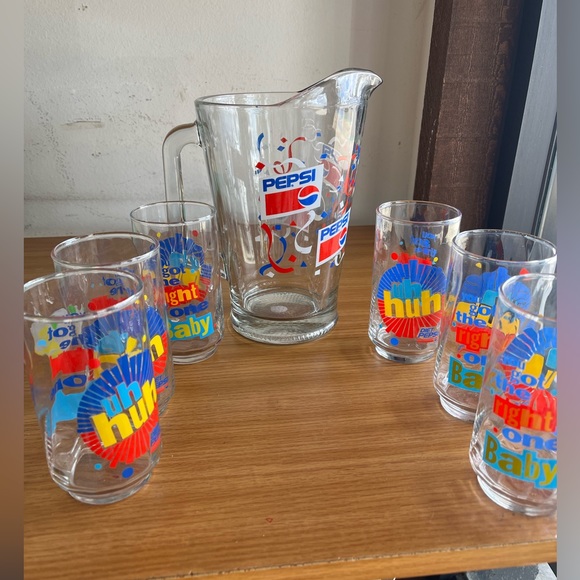 Pepsi | Dining | Vintage Pepsi Pitcher Glasses | Poshmark